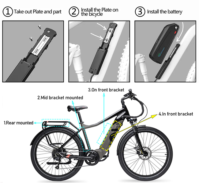 Lithium Ion Electric Bicycle Battery For 36V 48V Small Ebike